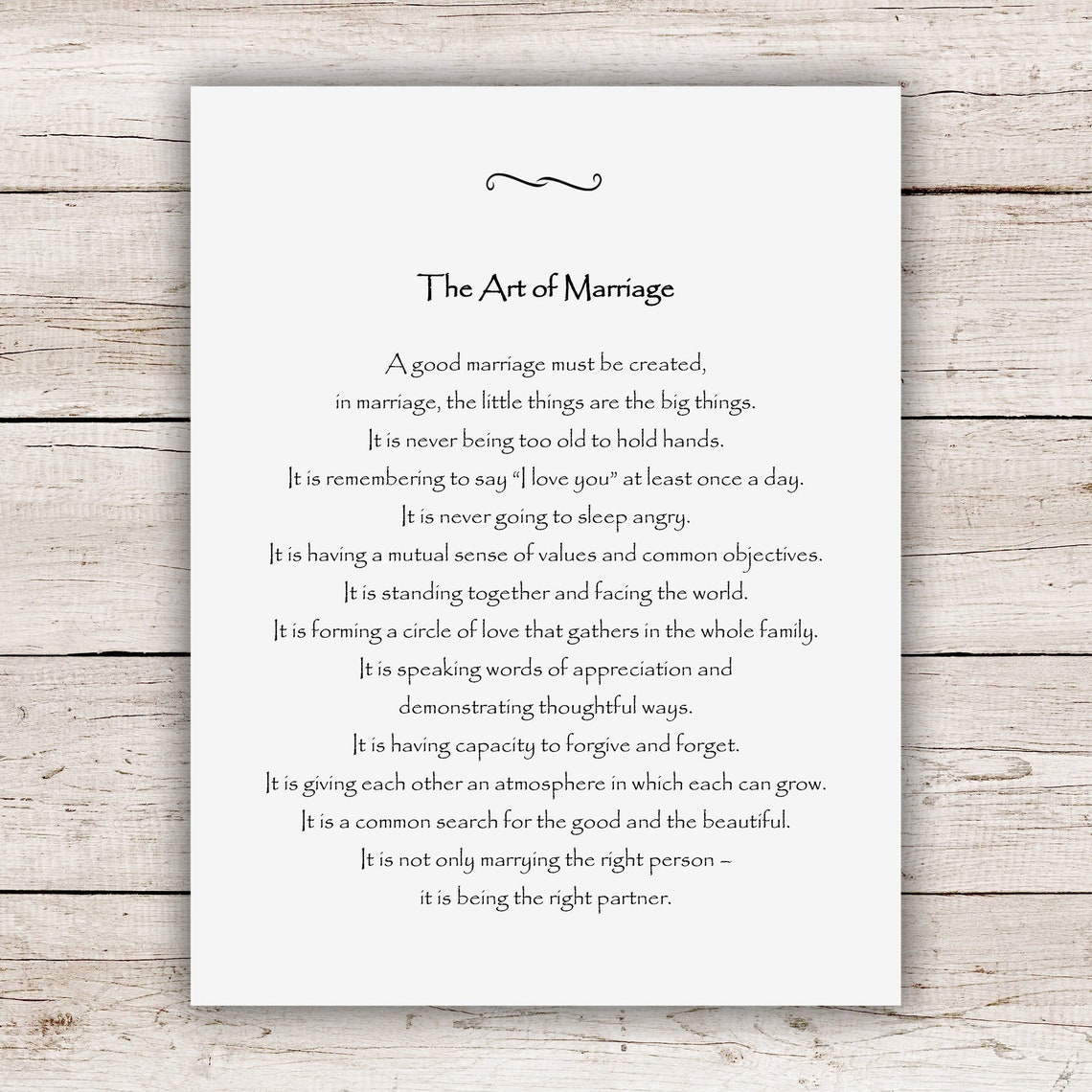 The Art of Marriage Poem Print - Printable Instant Download - Marriage ...