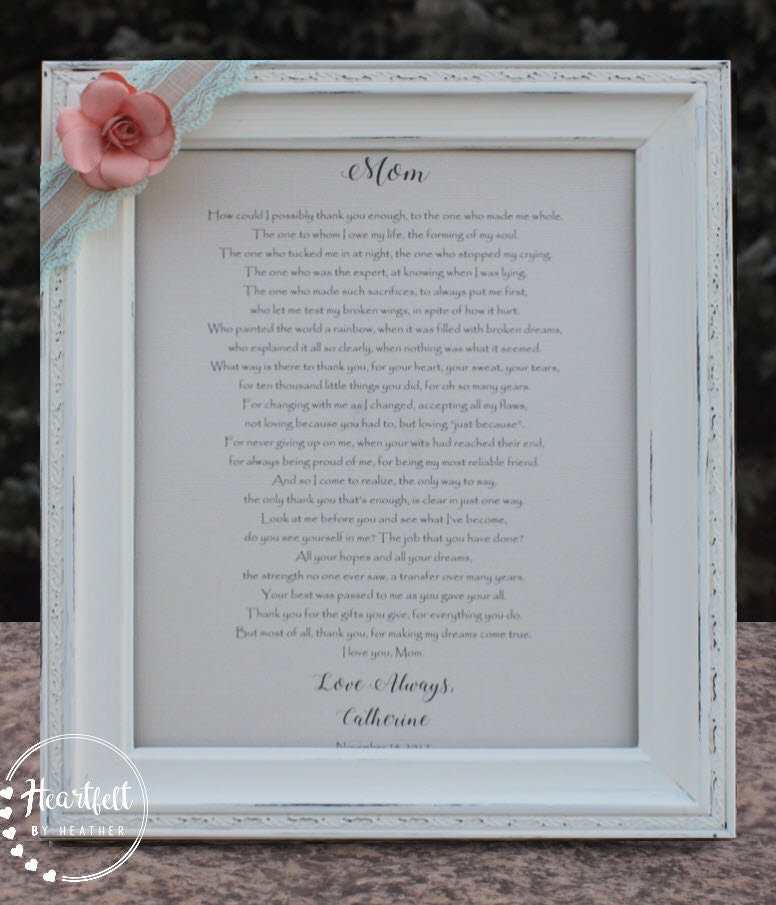 Mother of Bride Poem - Sentimental Wedding Gift (digital Download) - Etsy
