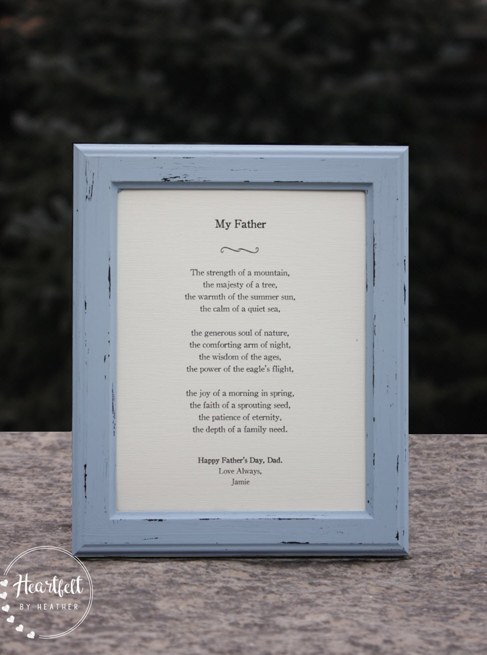 My Father My Hero Printable Poem for Dad - Digital Download Father's ...