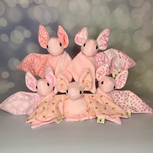 Cute Pink Bat, Handmade Plushie, Stuffed Animal, Toy, Collectible ...