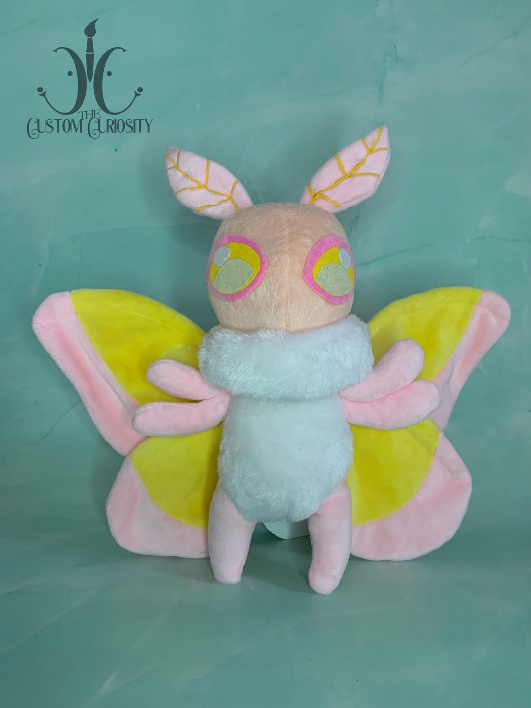 Rosy Maple Moth, Moth Plush, Handmade Plushie, Moth With Poseable Wings ...