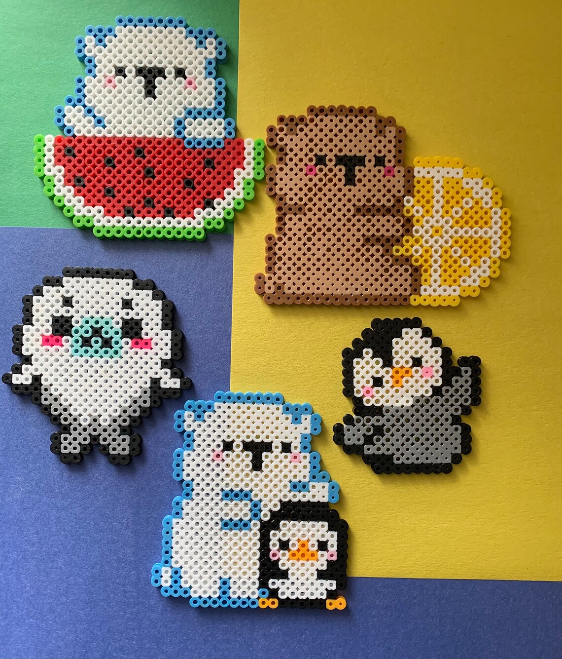 Kawaii Perler Bead Animals | Etsy