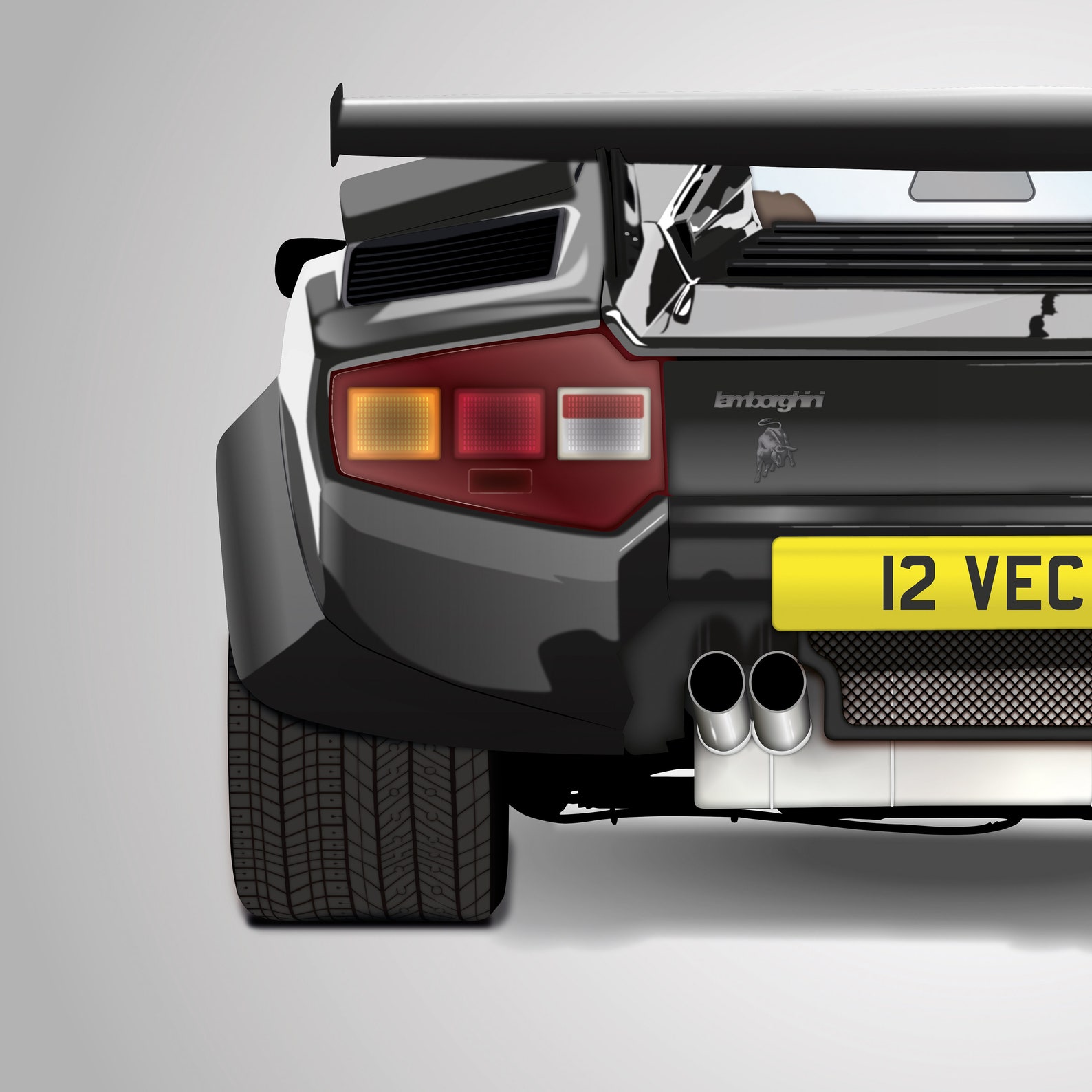 Lamborghini Countach LP500S Vector Illustration art print. | Etsy