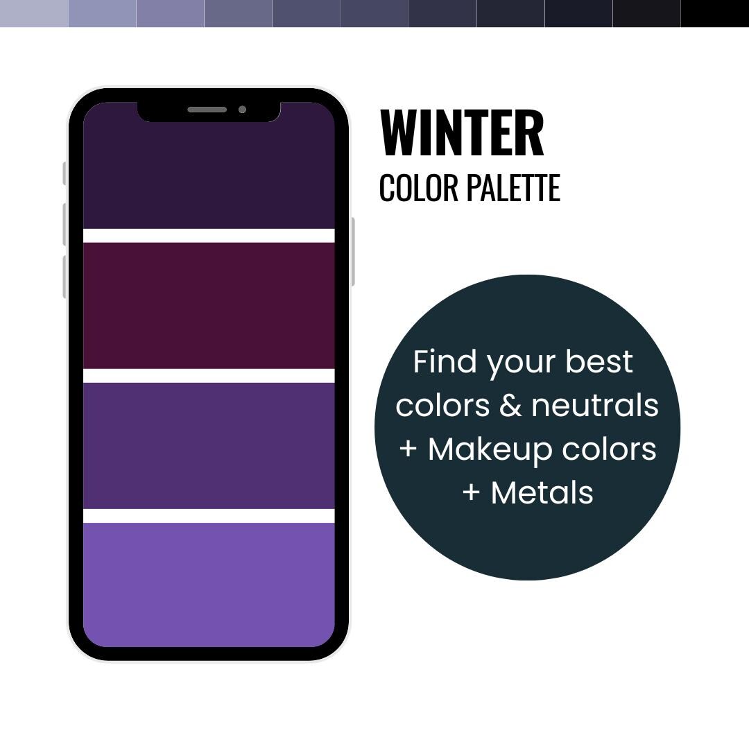 Winter Color Palette | Personal Color Analysis Guide (digital Download ...