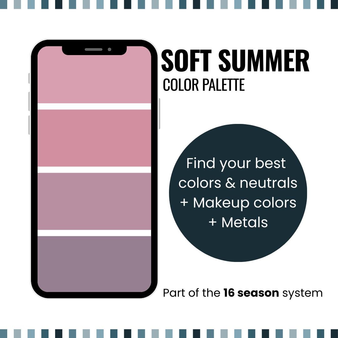 Soft Summer Color Palette – 48 Colors for Color Analysis (digital ...