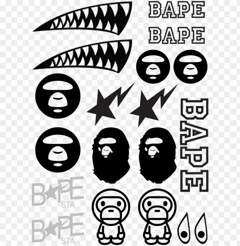 Multi Bape 2 Digital download Bape head Bape star SVG file | Etsy