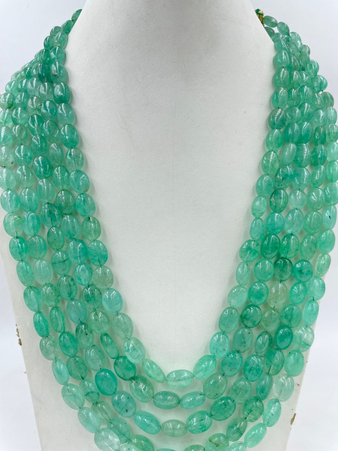 AAA+ Russian Emerald Beryl Oval Beads, Emerald Russian Gemstone Beads ...