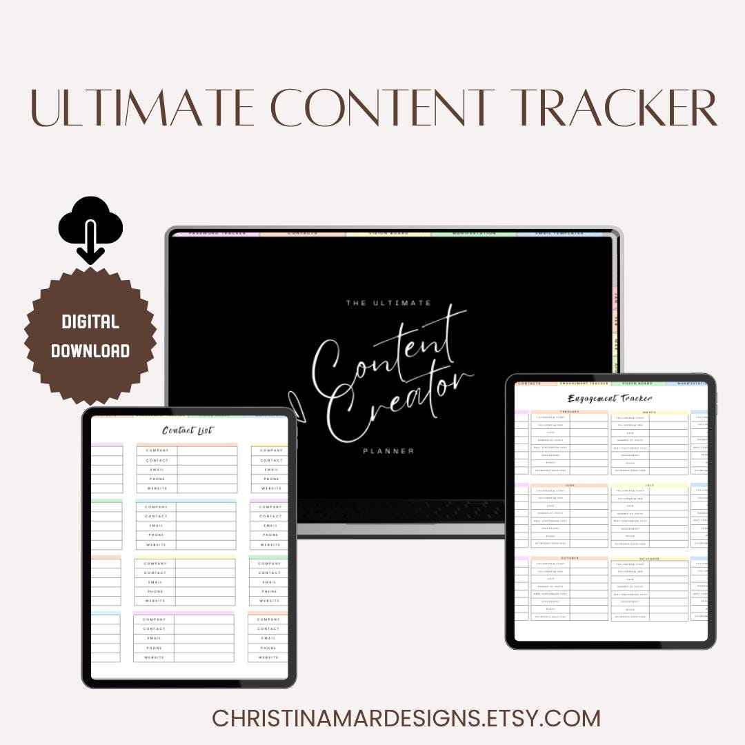 Ultimate Content Planner & Tracker | Social Media Growth, Income ...
