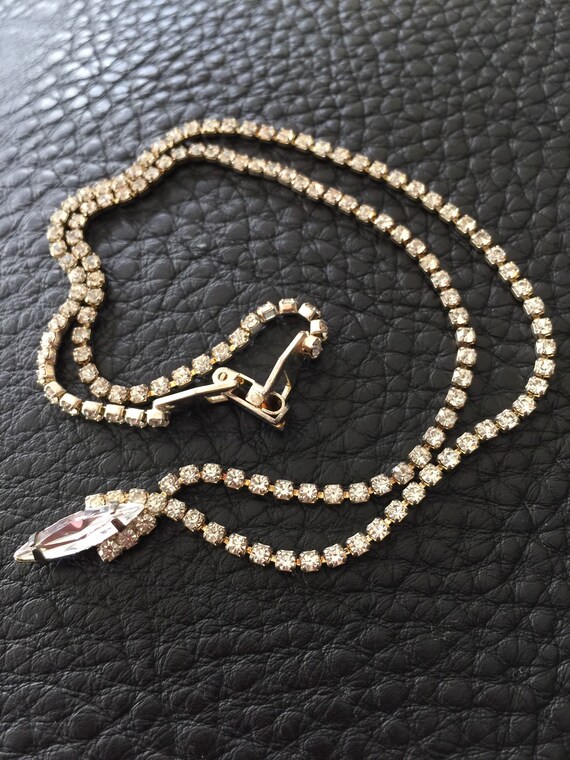 Silver and Diamond Costume Jewelry Necklace Etsy Ireland