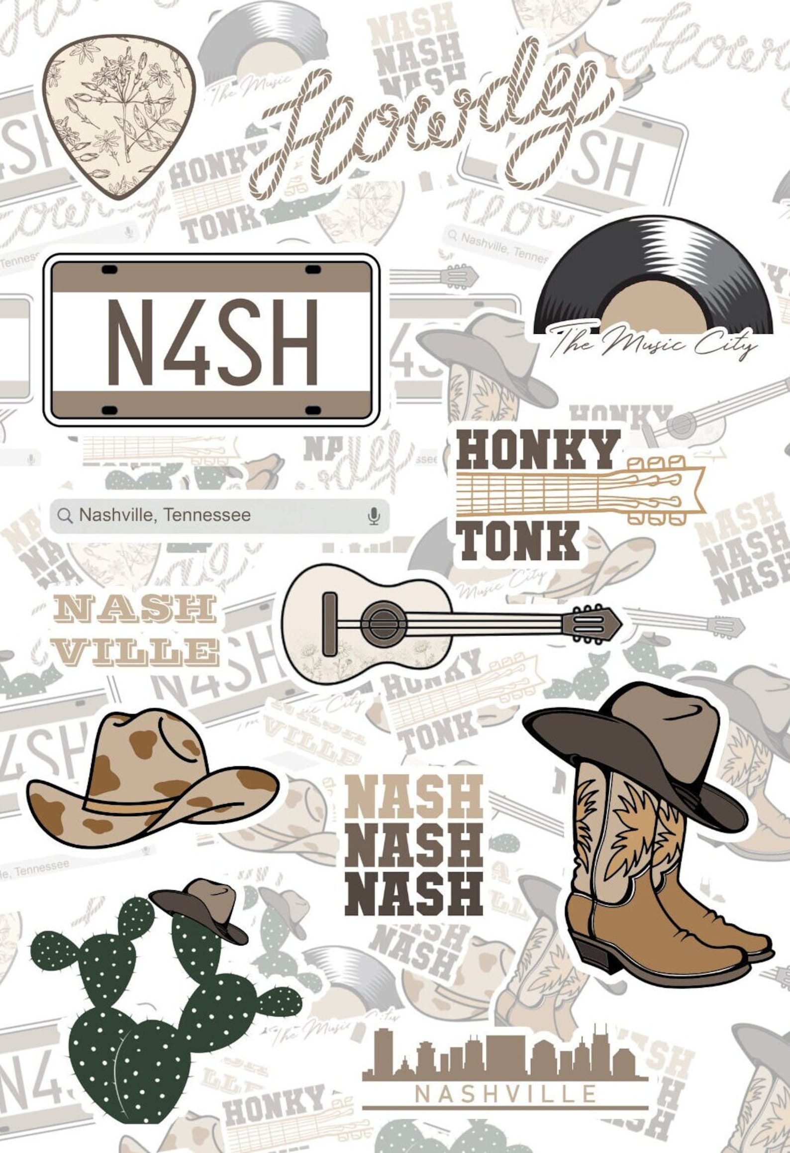 Nashville Tennessee Sticker Pack - Etsy