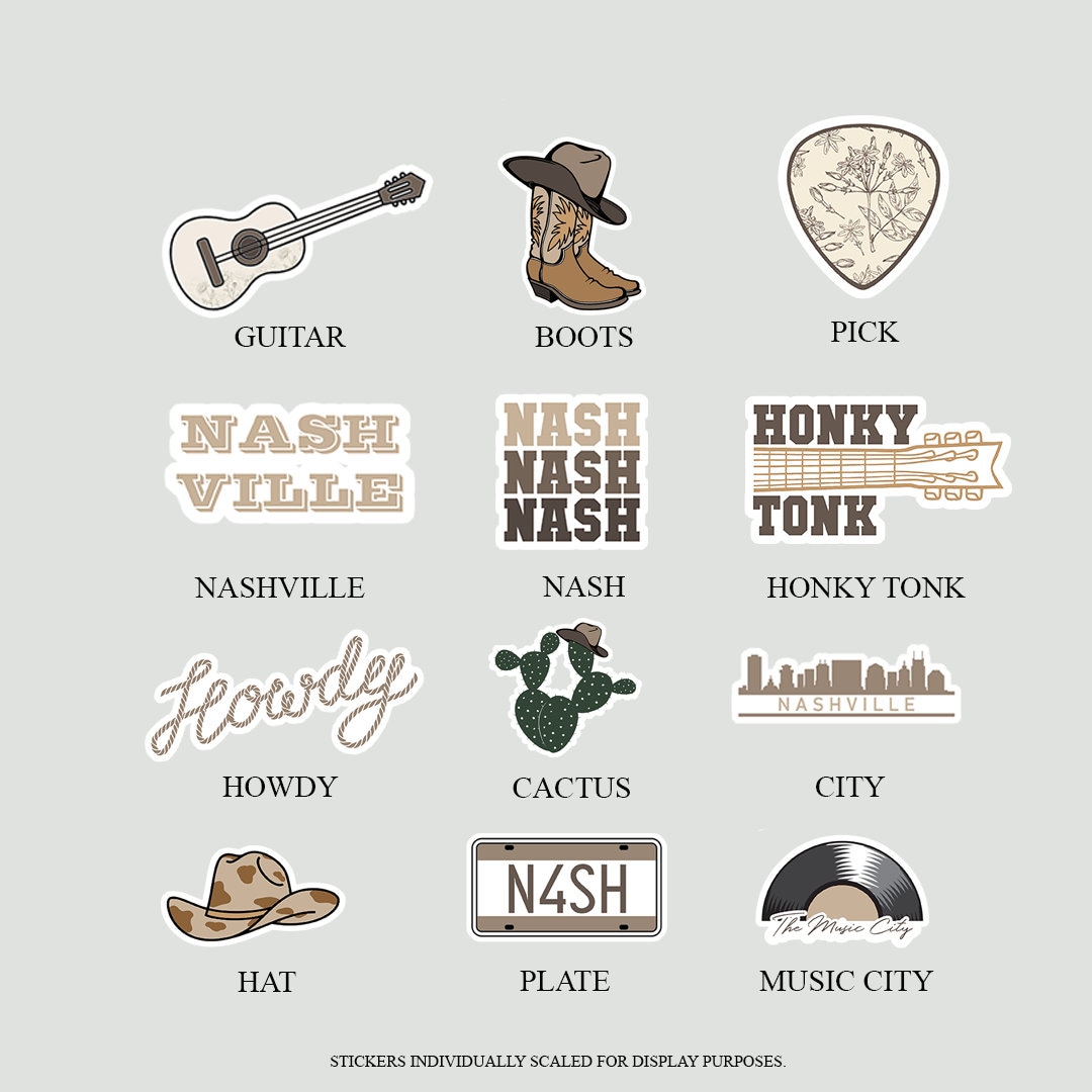 Nashville Tennessee Sticker Pack - Etsy