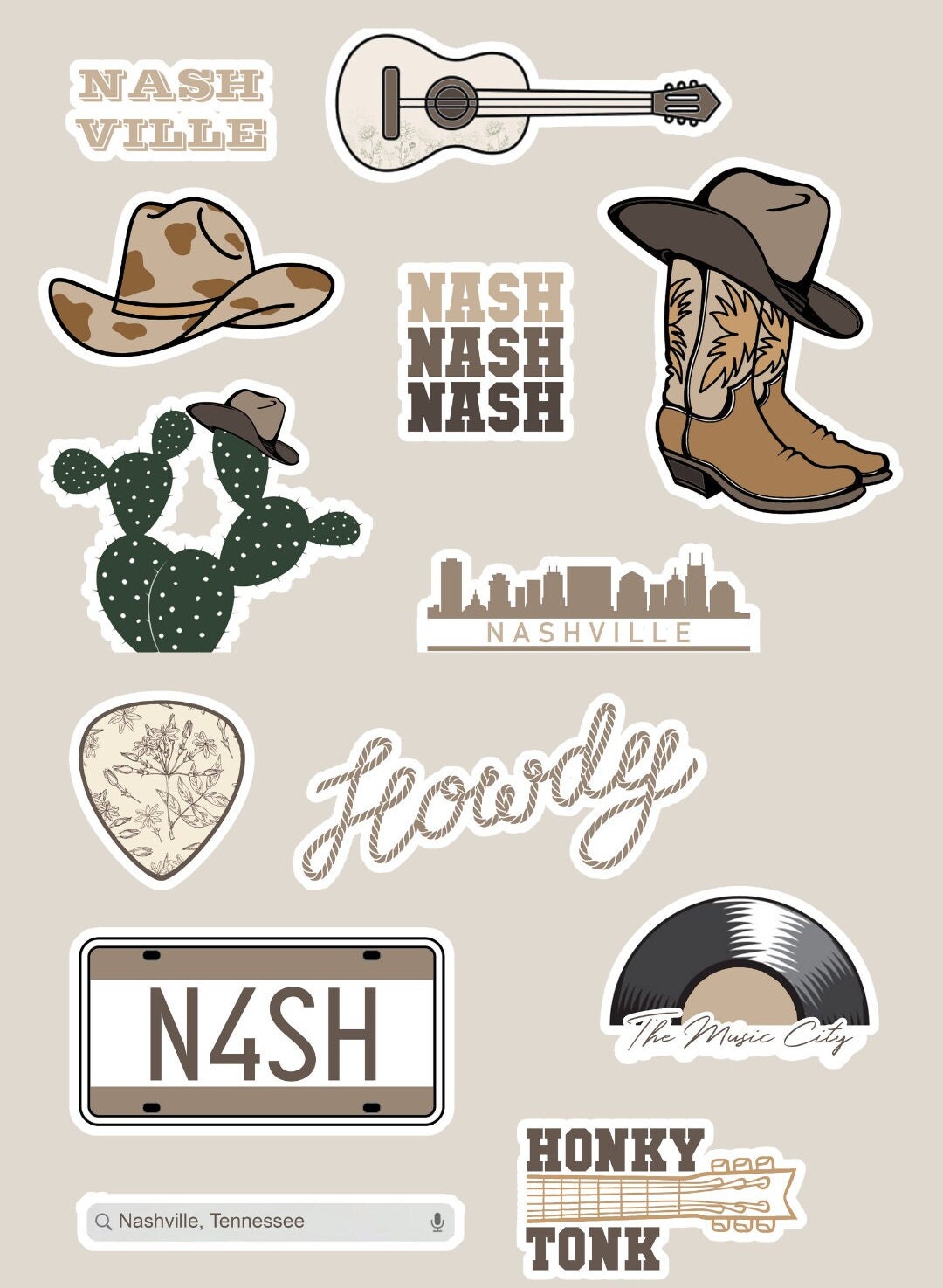 Nashville Tennessee Sticker Pack - Etsy