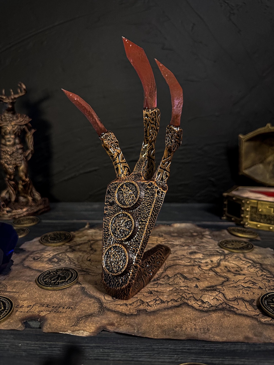 Ruby Dragon Claw Sculpture, Skyrim Inspired, Artifact, Quest Item, the ...