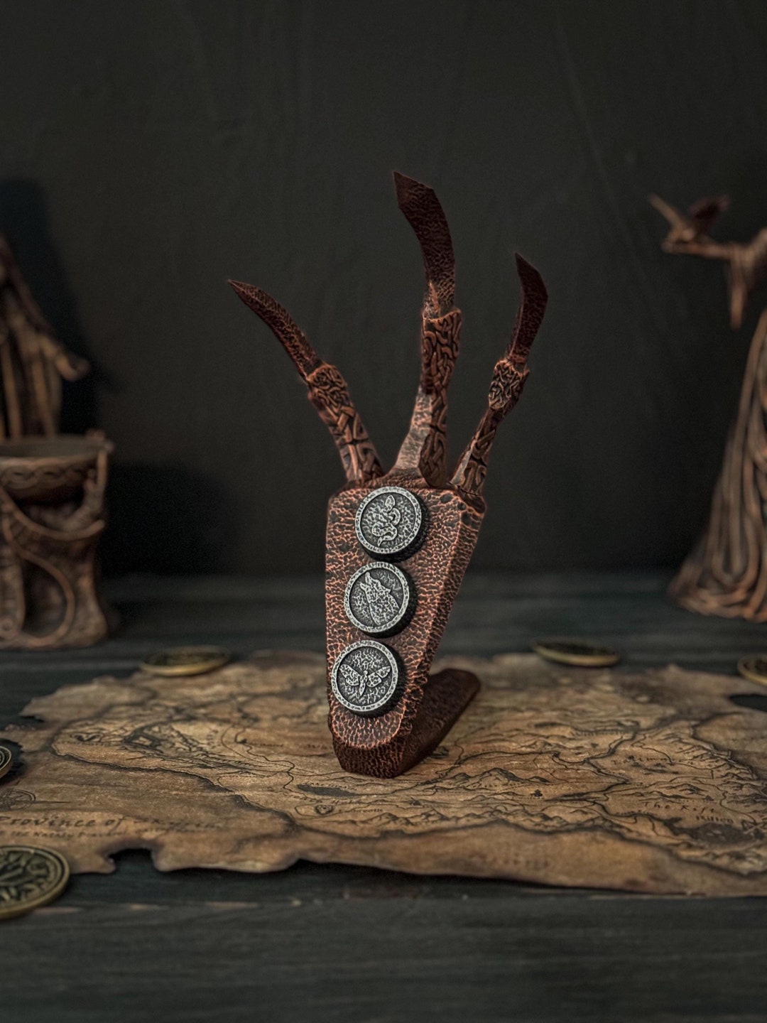 Coral Dragon Claw Figurine, Skyrim Inspired, Game Artifact, Home and ...