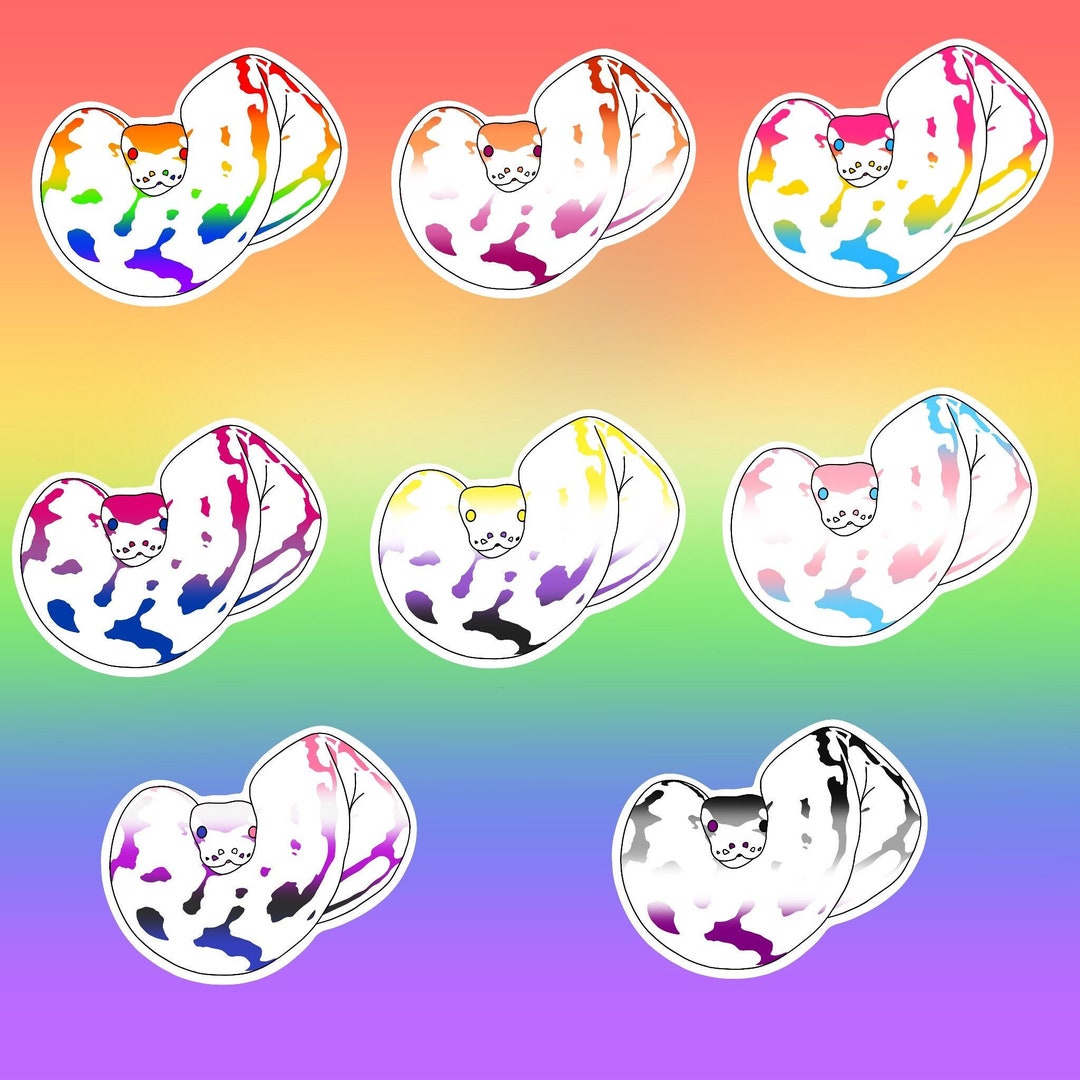LGBTQ+ Ball Python Vinyl Stickers - Etsy