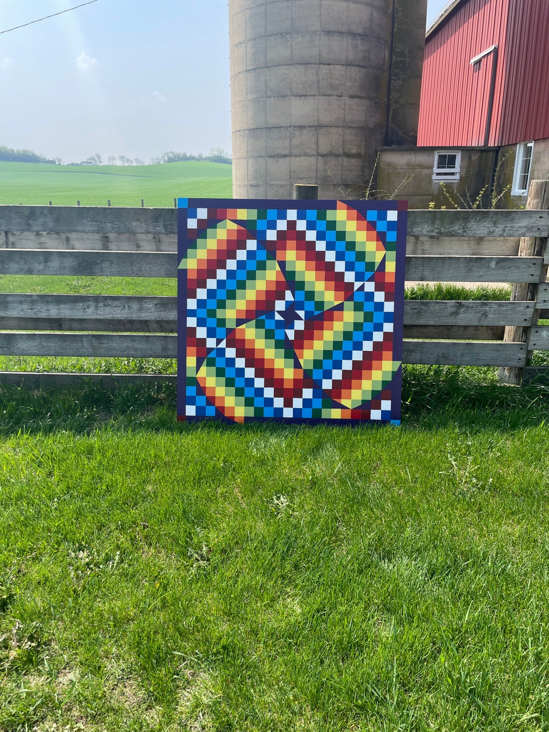 Barn Quilt Star Barn Quilt Hex Sign Handmade Customizable - Etsy