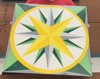 Mariners Compass Barn Quilt | Etsy