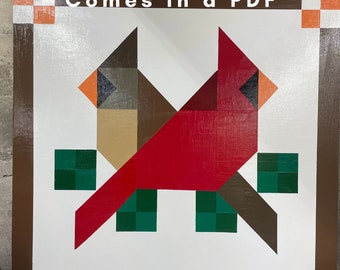 Double Cardinal Barn Quilt - Etsy