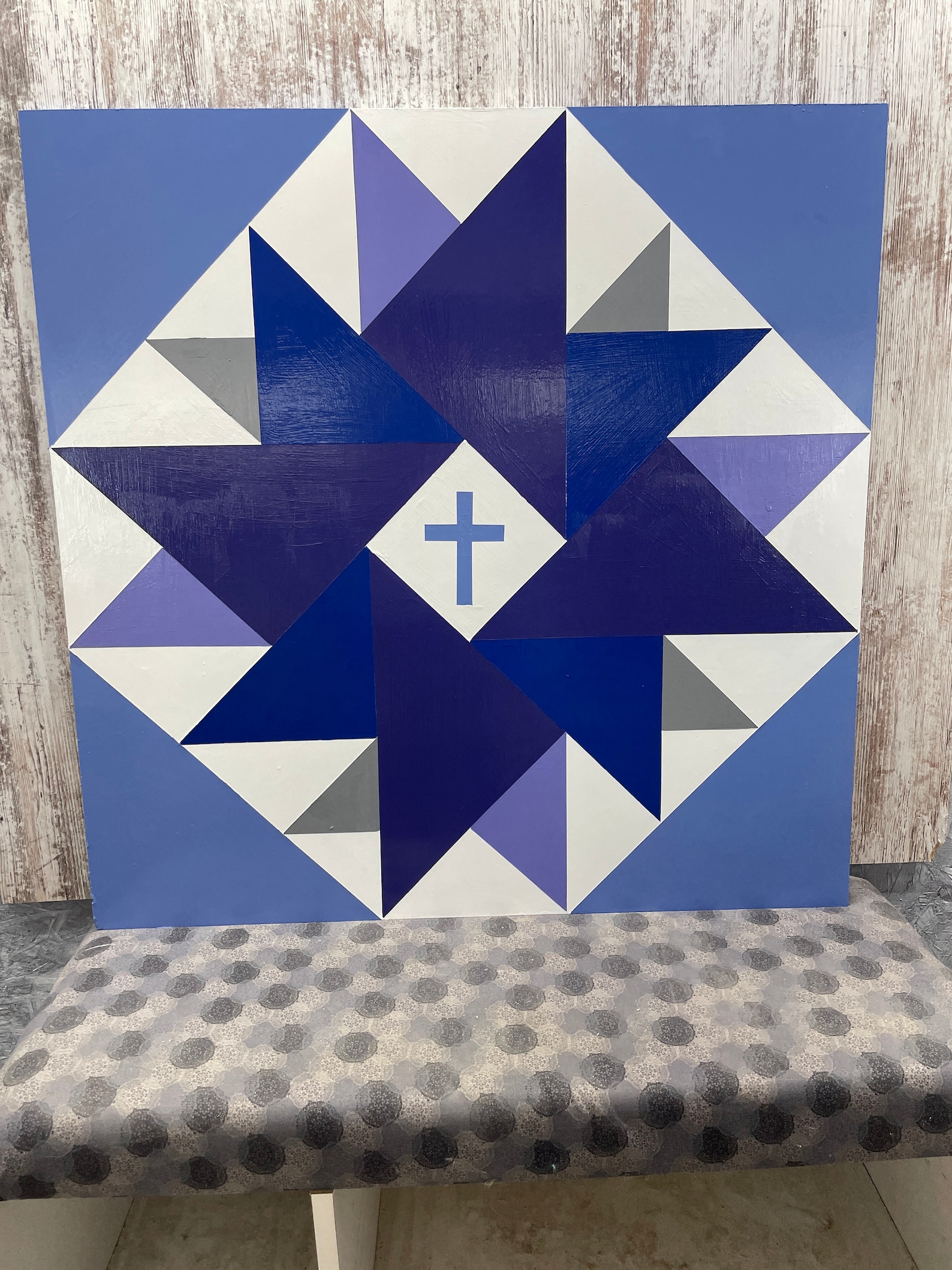 Barn Quilt Handmade Cross Barn Quilt Customizable MDO - Etsy