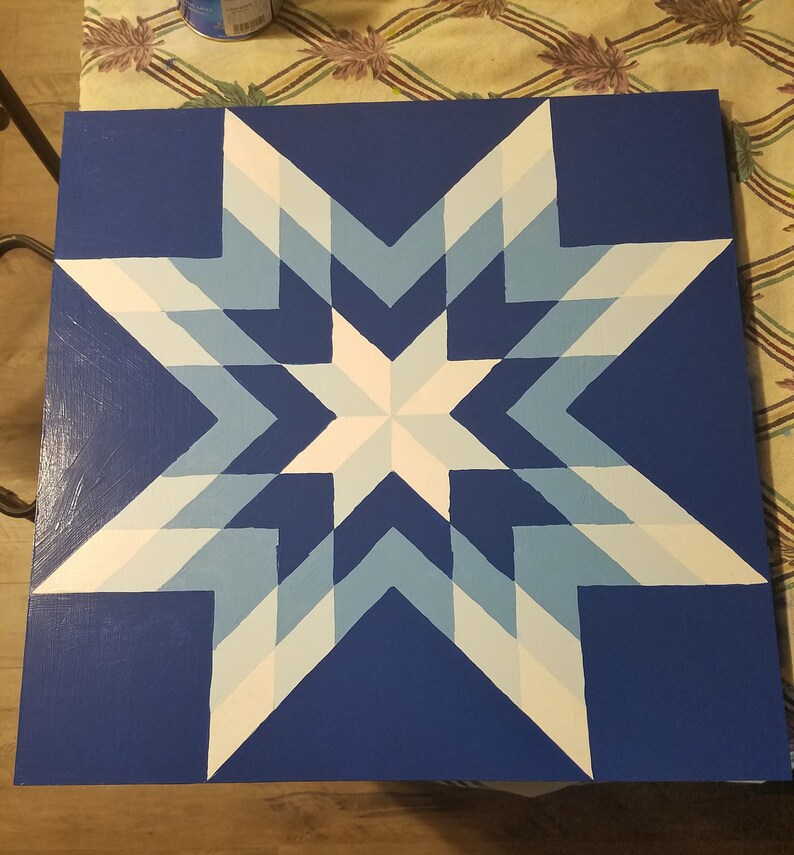 Barn Quilt Star Barn Quilt Blue Star Handmade Wood Barn - Etsy