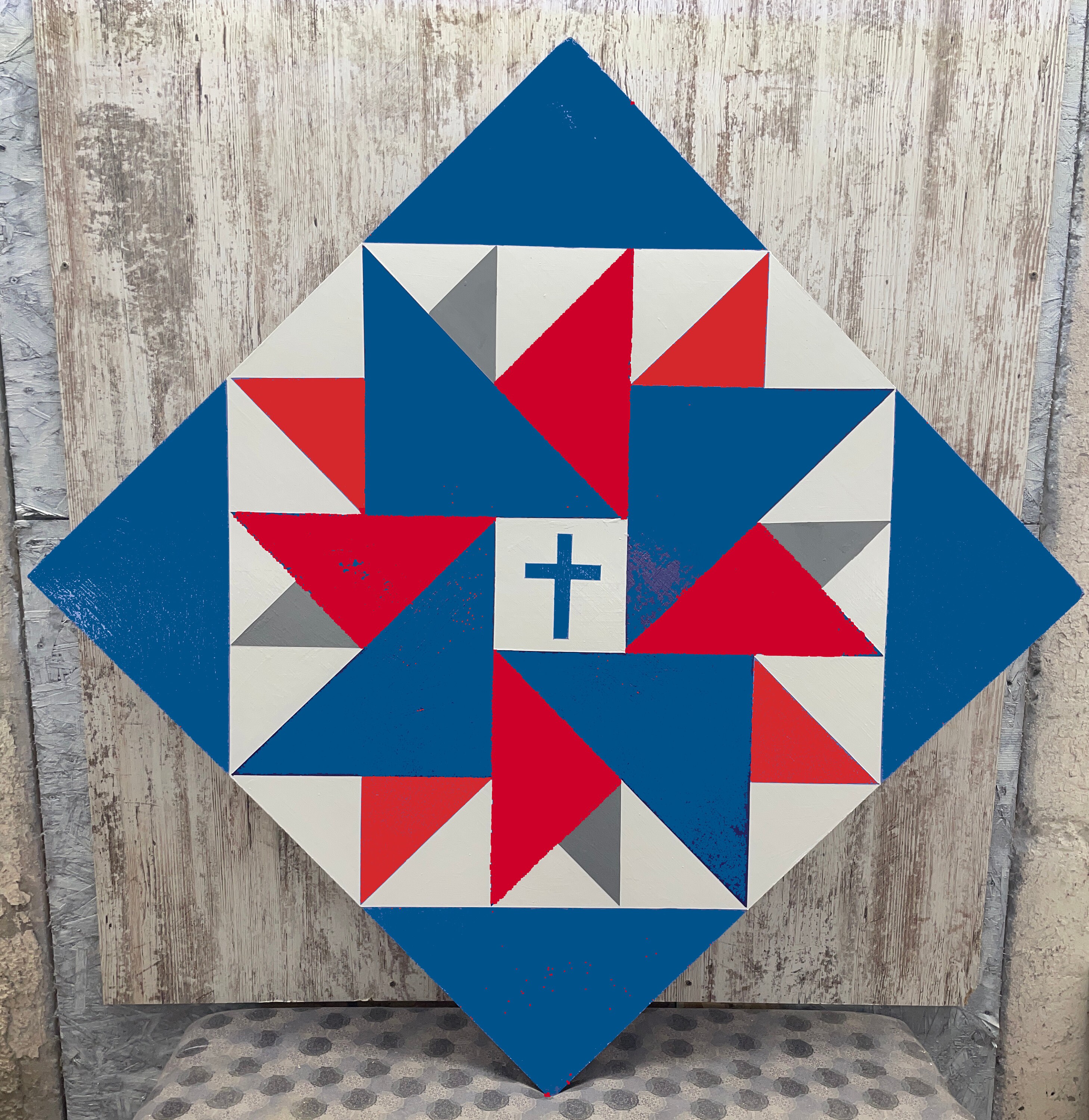 Barn Quilt Handmade Cross Barn Quilt Customizable MDO - Etsy