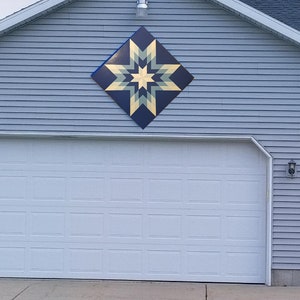 Barn Quilt Star Barn Quilt Blue Star Handmade Wood Barn - Etsy