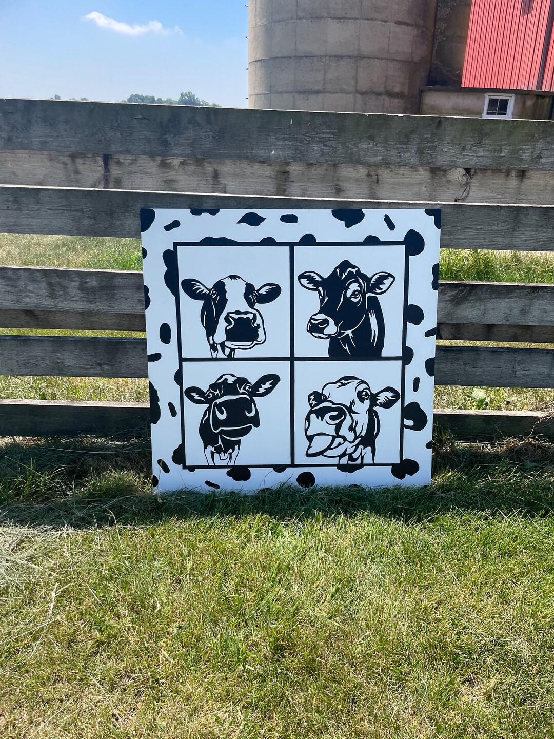 Cow Barn Quilt, Handmade, Barn Quilt, Customizable, MDO, Exterior Paint ...