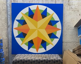 Mariners Compass Nautical Barn Quilt Patterns - Etsy
