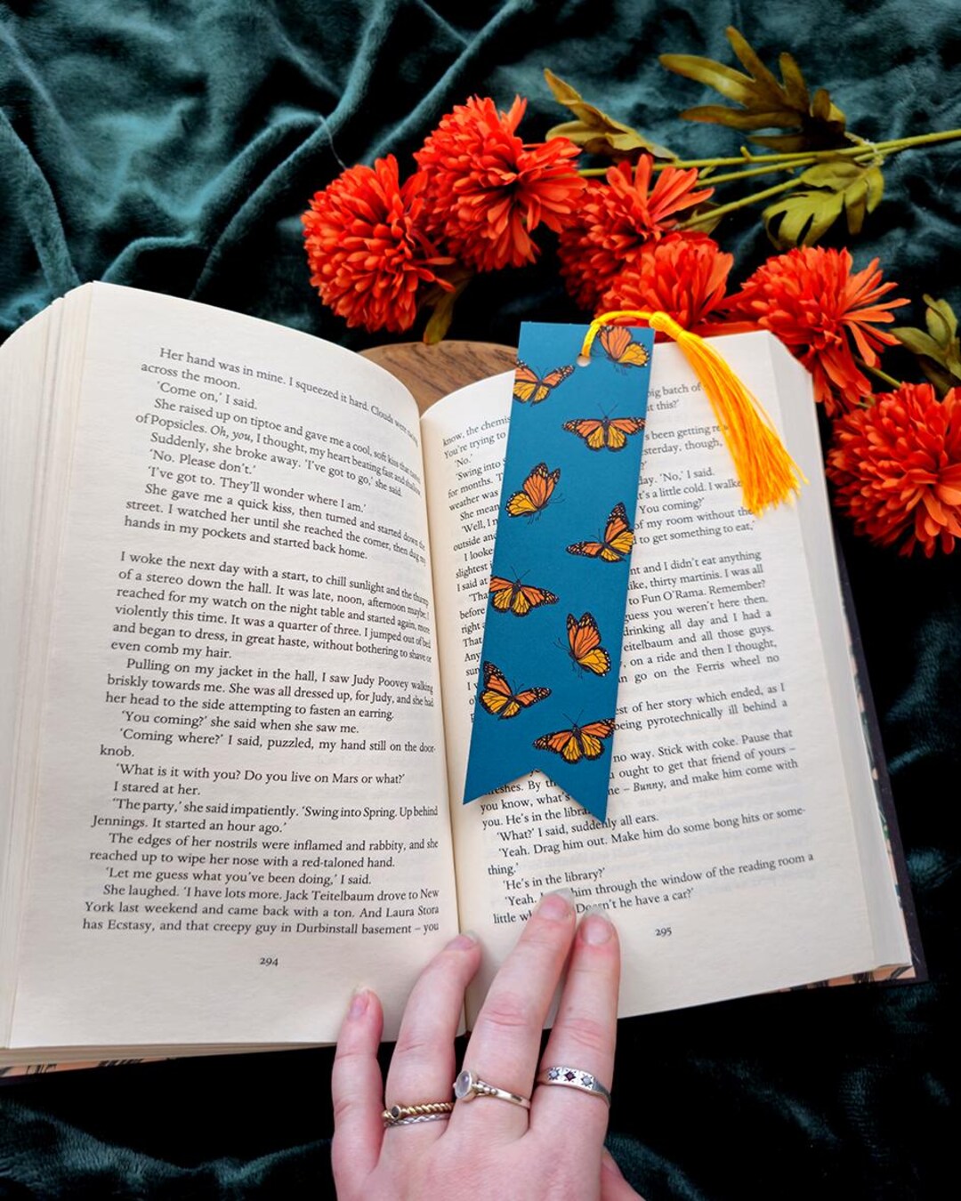 Monarch Butterfly Bookmark - Bookmark With Tassel, Booklover Gift, Art ...