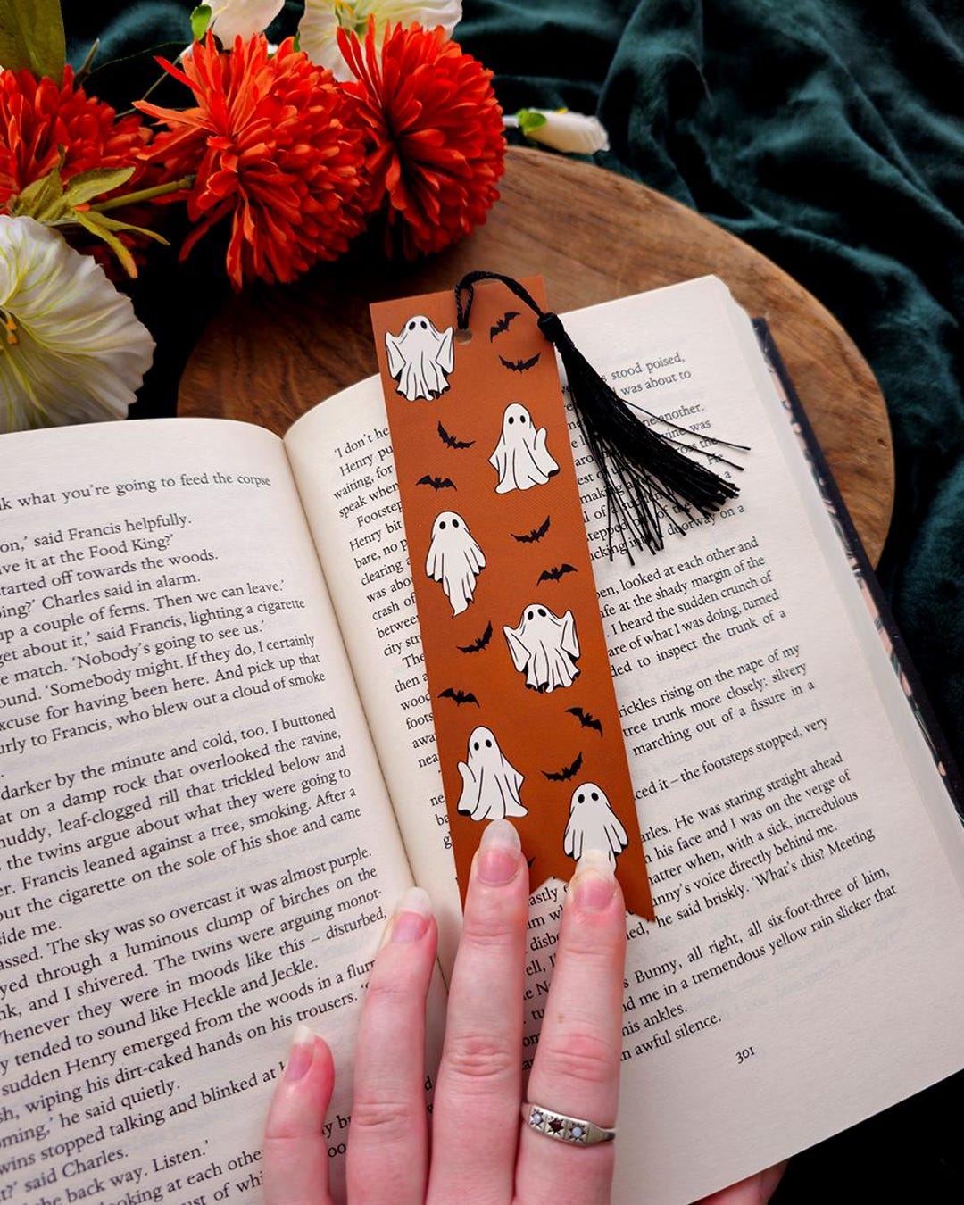 Halloween Ghosts Bookmark - Bookmark With Tassel, Booklover Gift, Art ...