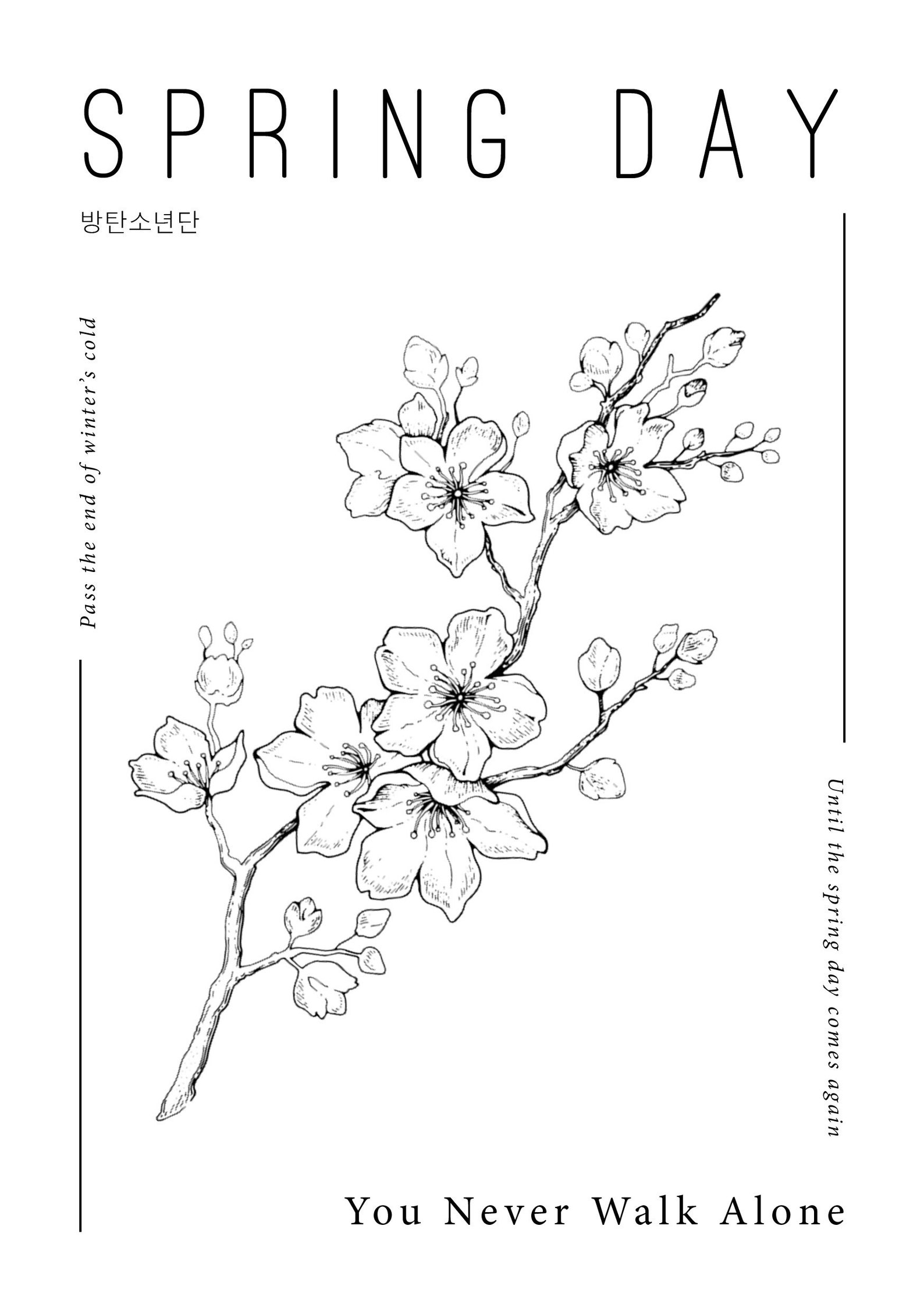 BTS Aesthetic Minimalist Print Spring Day digital Download - Etsy