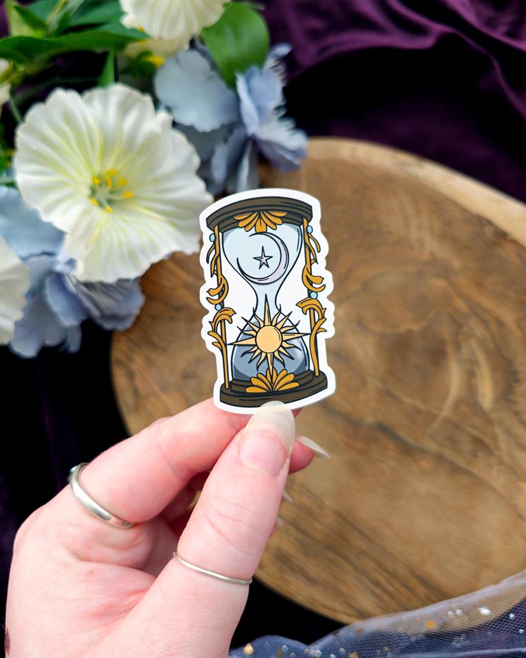 Celestial Hourglass Die Cut Sticker - Stickers, Journal, Kindle ...