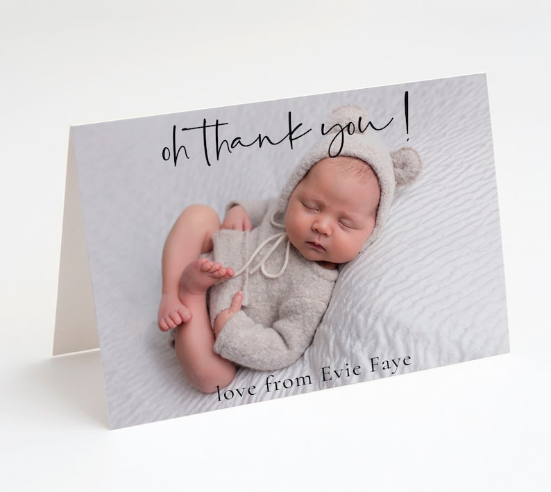 Gracias Tarjetas de agradecimiento para bebés de A6 Photo | Etsy
