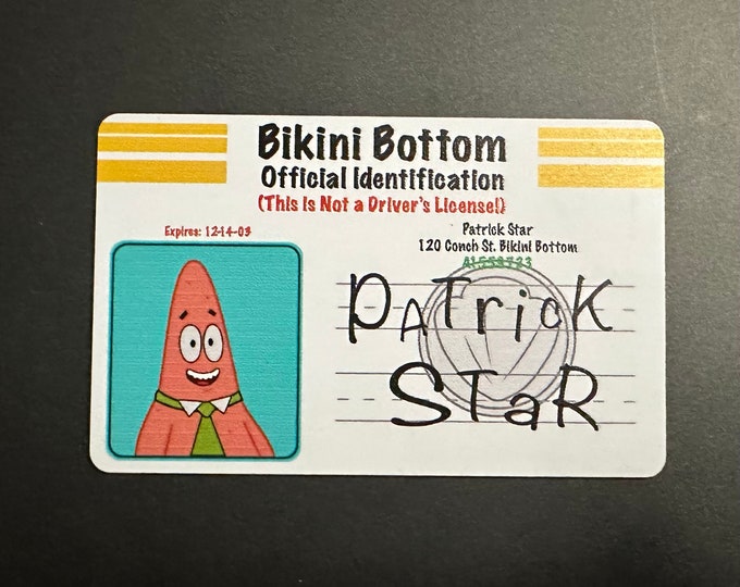 Patrick Star ID - Etsy