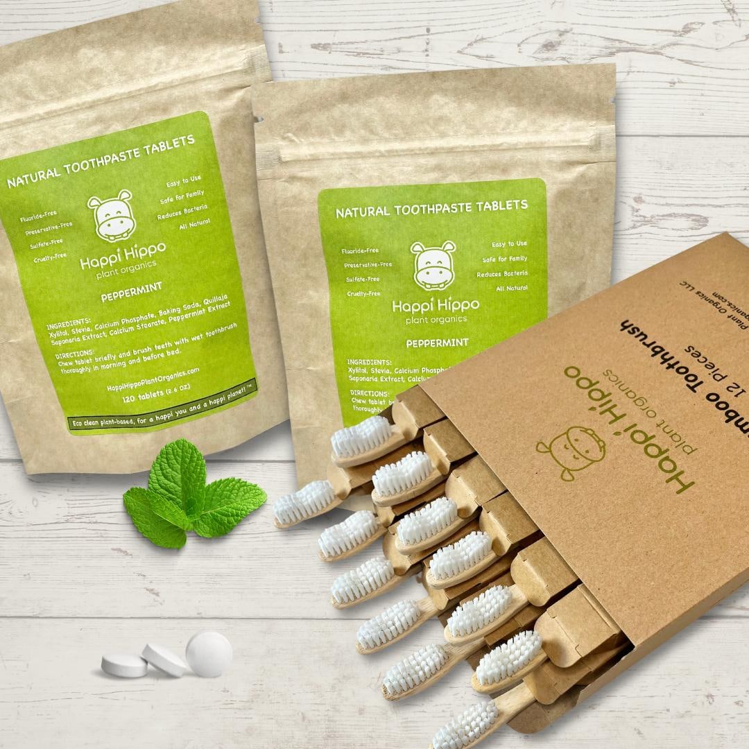 2 Jumbo Pack Natural Peppermint Toothpaste Tablets (240 Tablets = 4 ...