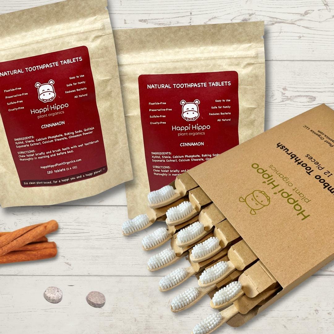 2 Jumbo Pack Natural Cinnamon Toothpaste Tablets (240 Tablets = 4 Month ...