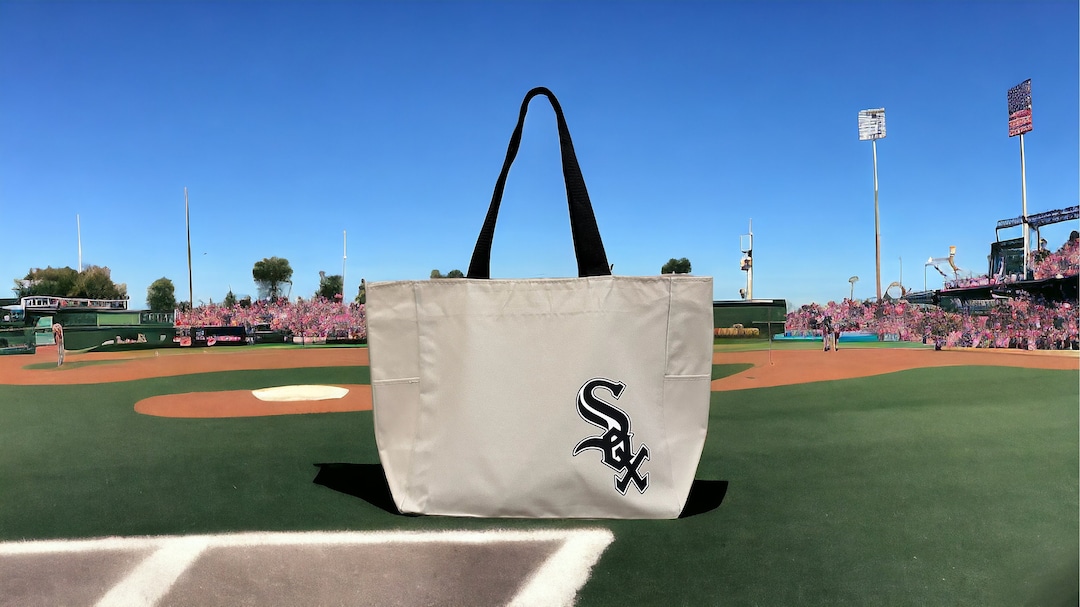Personalized Chicago White Sox Tote Bags Custom White Sox Zipper Tote ...