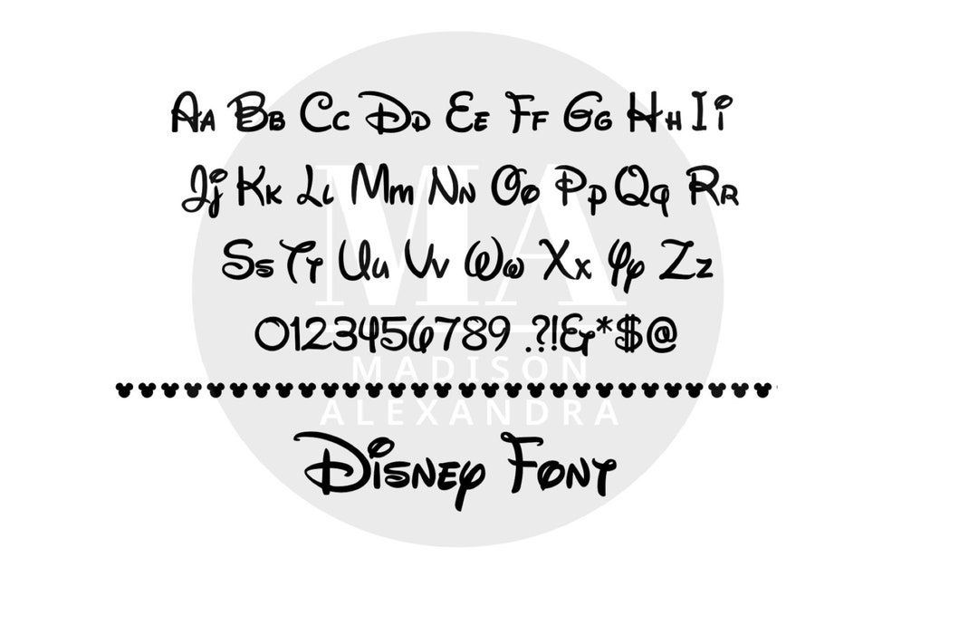 Walt Font Digital Images SVG Cut File PNG Cricut Cutting Files Park ...