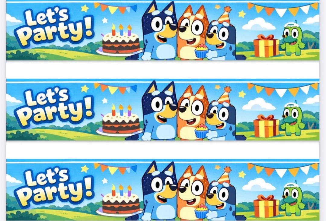 Bluey Birthday Water Bottle Labels - Etsy UK