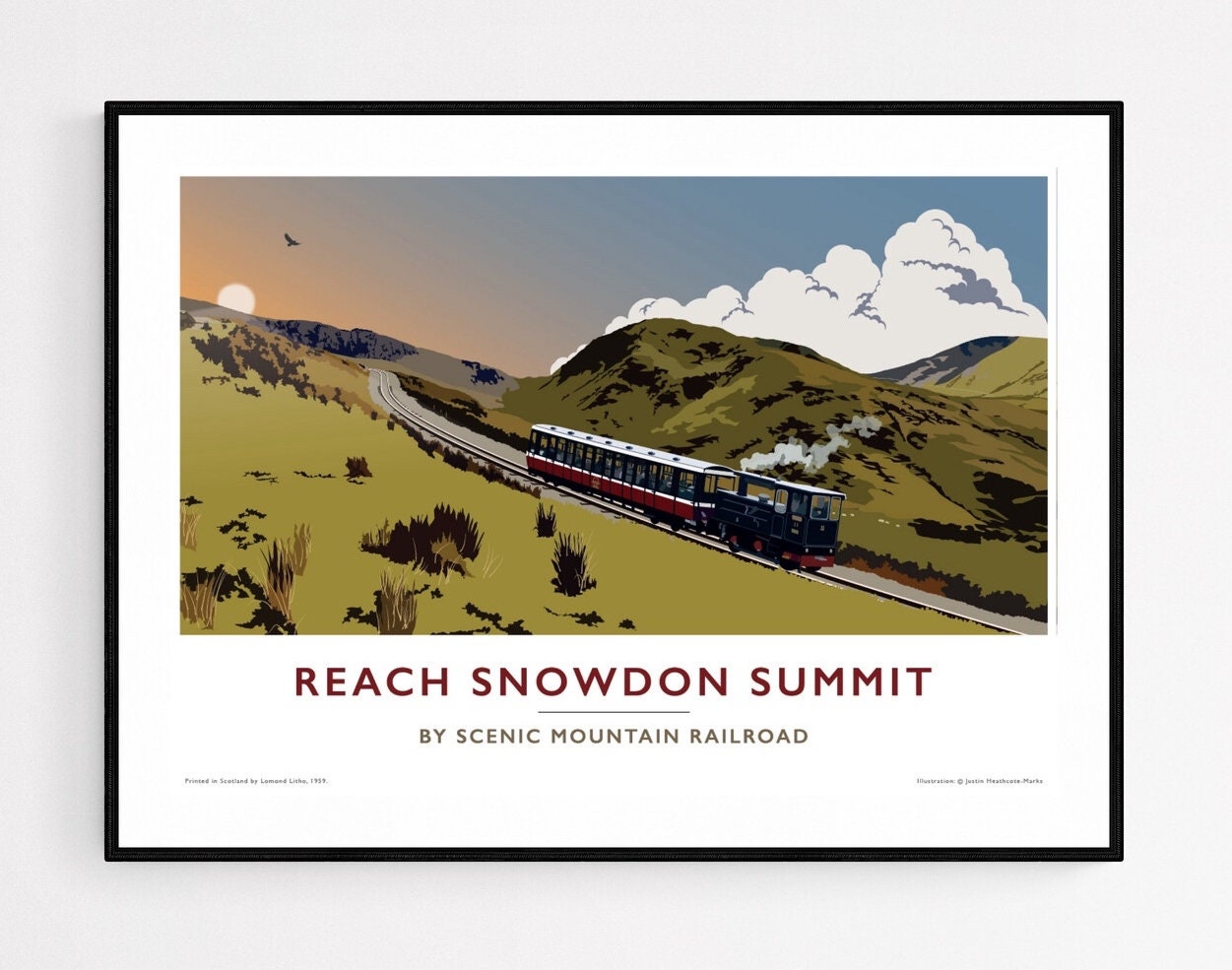 Snowdon Mountain Railway, Snowdon, Wales. Vintage Travel Poster. - Etsy