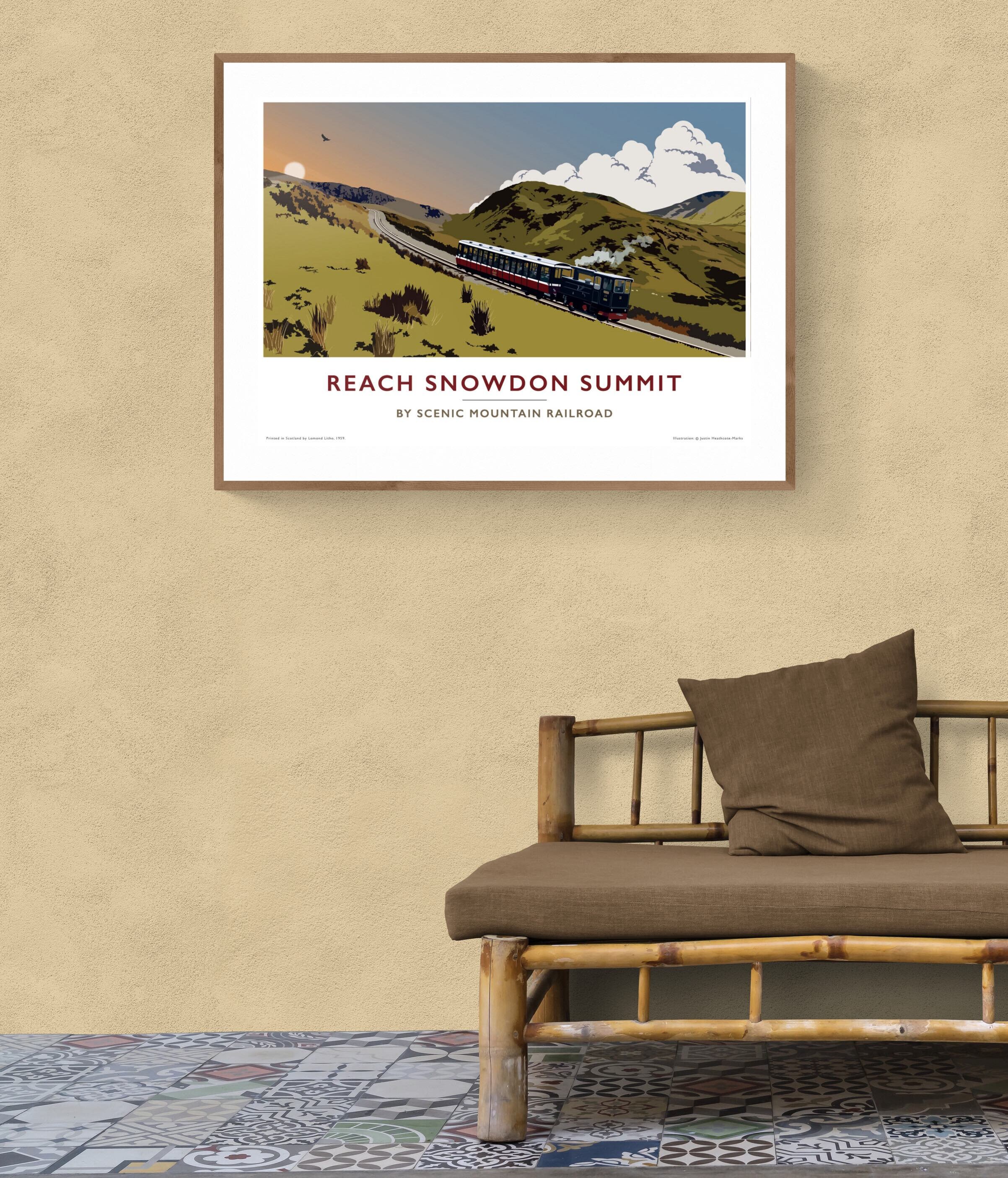 Snowdon Mountain Railway, Snowdon, Wales. Vintage Travel Poster. - Etsy
