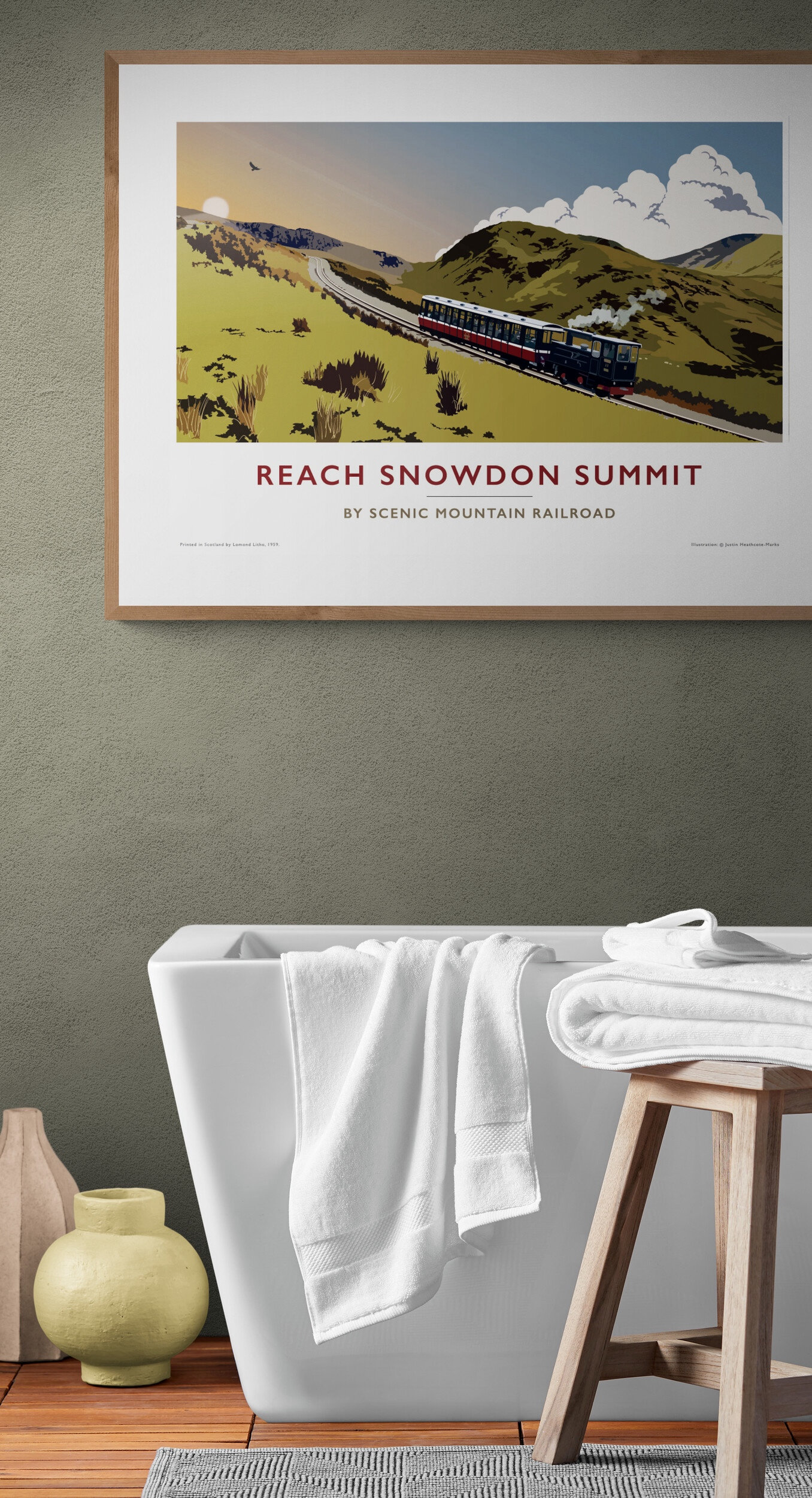 Snowdon Mountain Railway, Snowdon, Wales. Vintage Travel Poster. - Etsy
