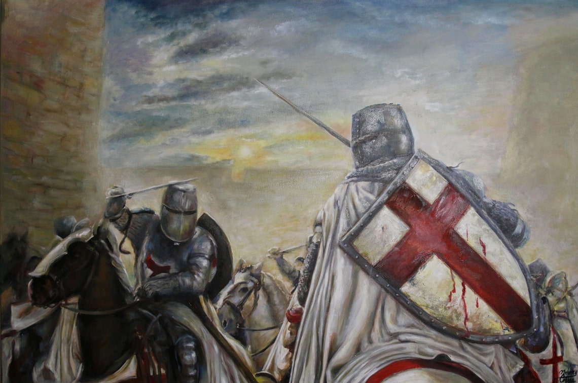 Knights Templar Original Oil Painting - Etsy
