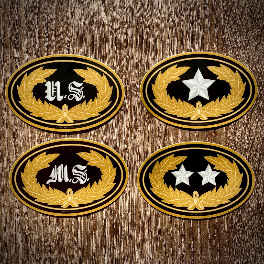 Civil War Officer Hat Badges Vinyl Sticker - Etsy