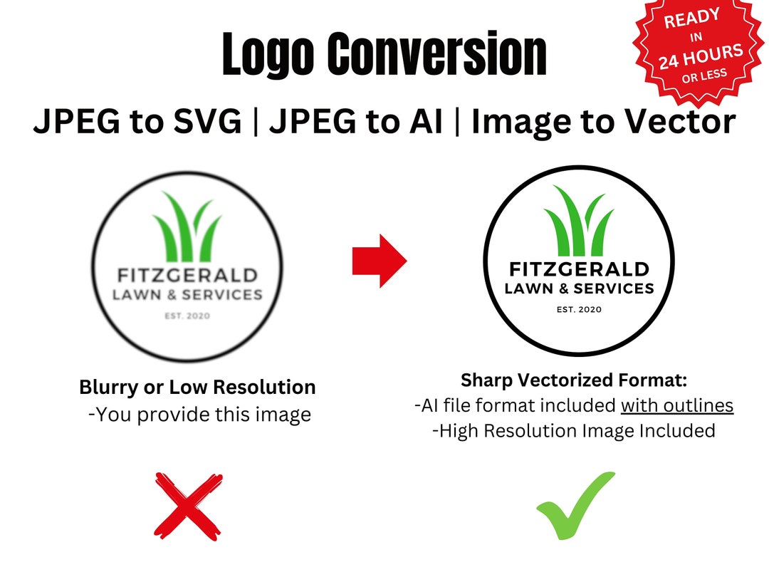 Convert Your Logo to Vector Outlines | JPEG to SVG to AI - Etsy