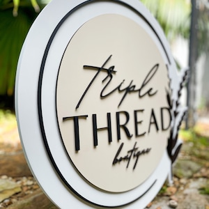 3D Round Logo Sign for Business Interior Logo Sign Lobby Sign 3D Wooden ...