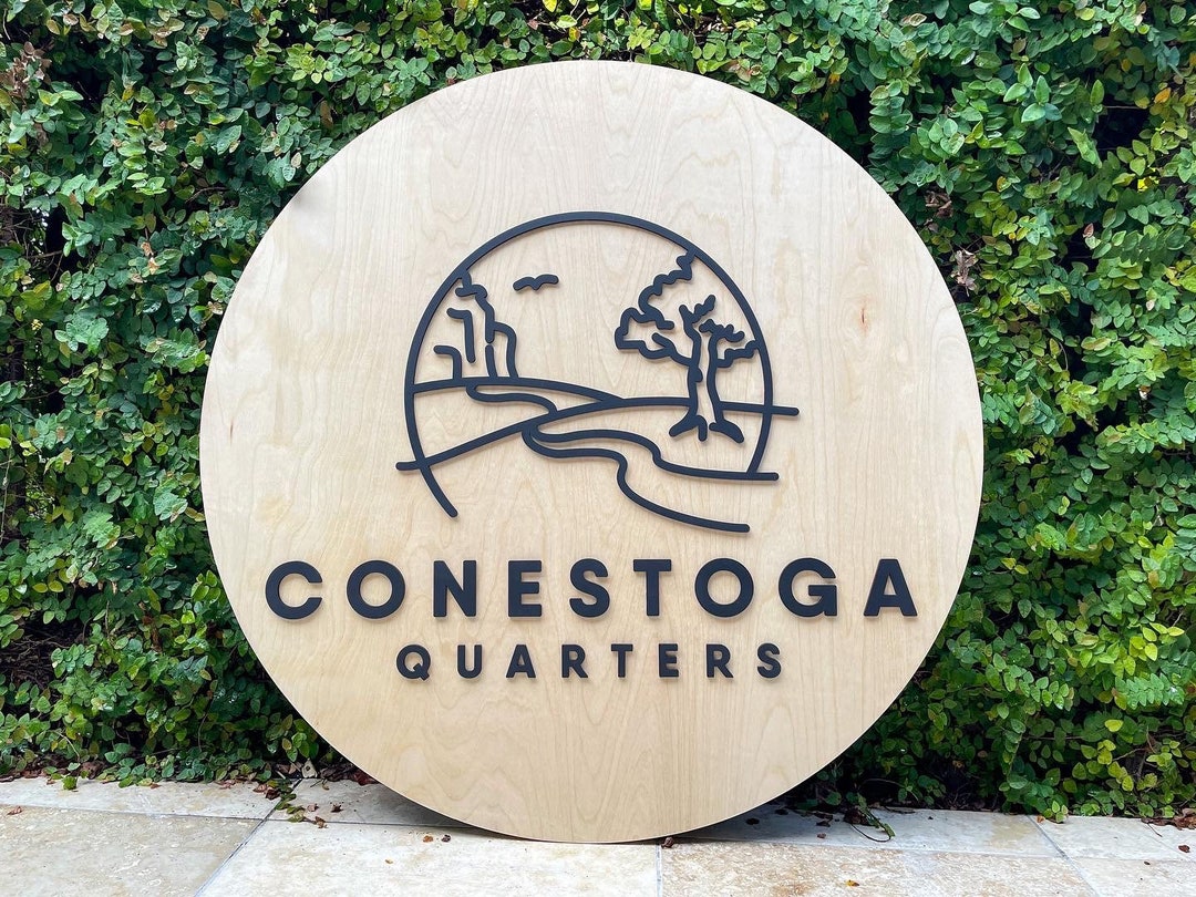 3D Round Logo Sign | Laser Cut Business Sign, Interior Decor - Etsy