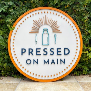 3D Round Logo Sign | Laser Cut MDF, PVC Interior Business Sign - Etsy