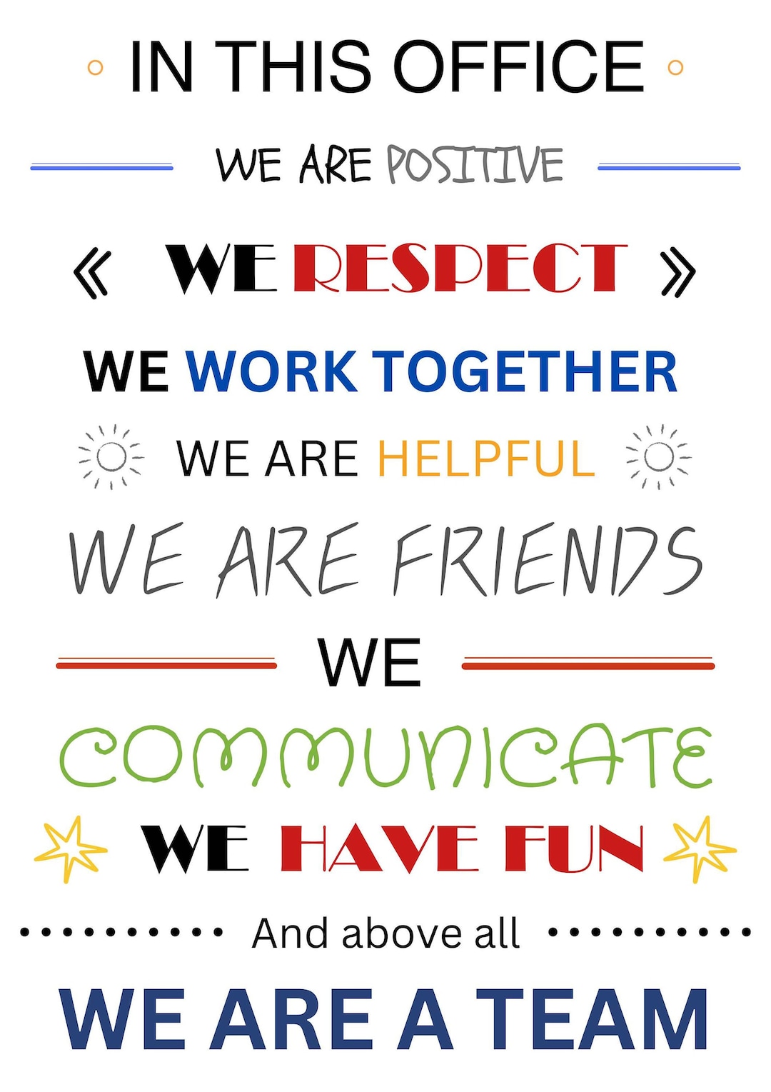 IN THIS OFFICE Values Board | Values Wall Art (digital File Only) - Etsy