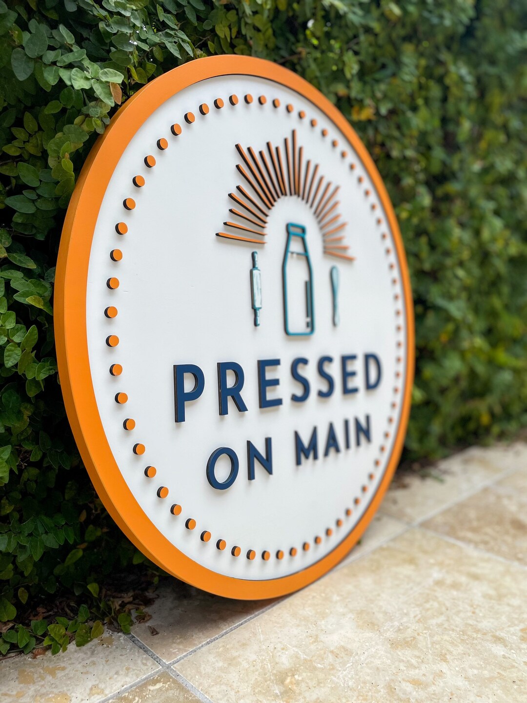 3D Round Logo Sign | Laser Cut MDF, PVC Interior Business Sign - Etsy